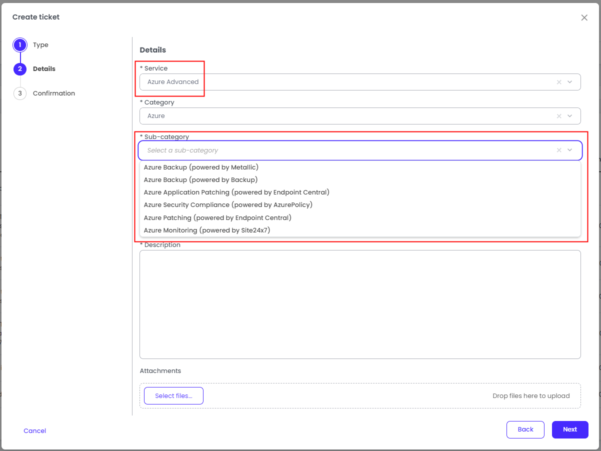 Azure Advanced Tickets